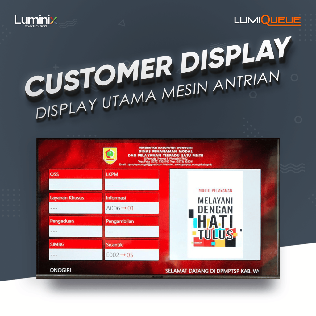 Mesin Antrian Multimedia Full Wireless 10 Loket – Display Loket ...