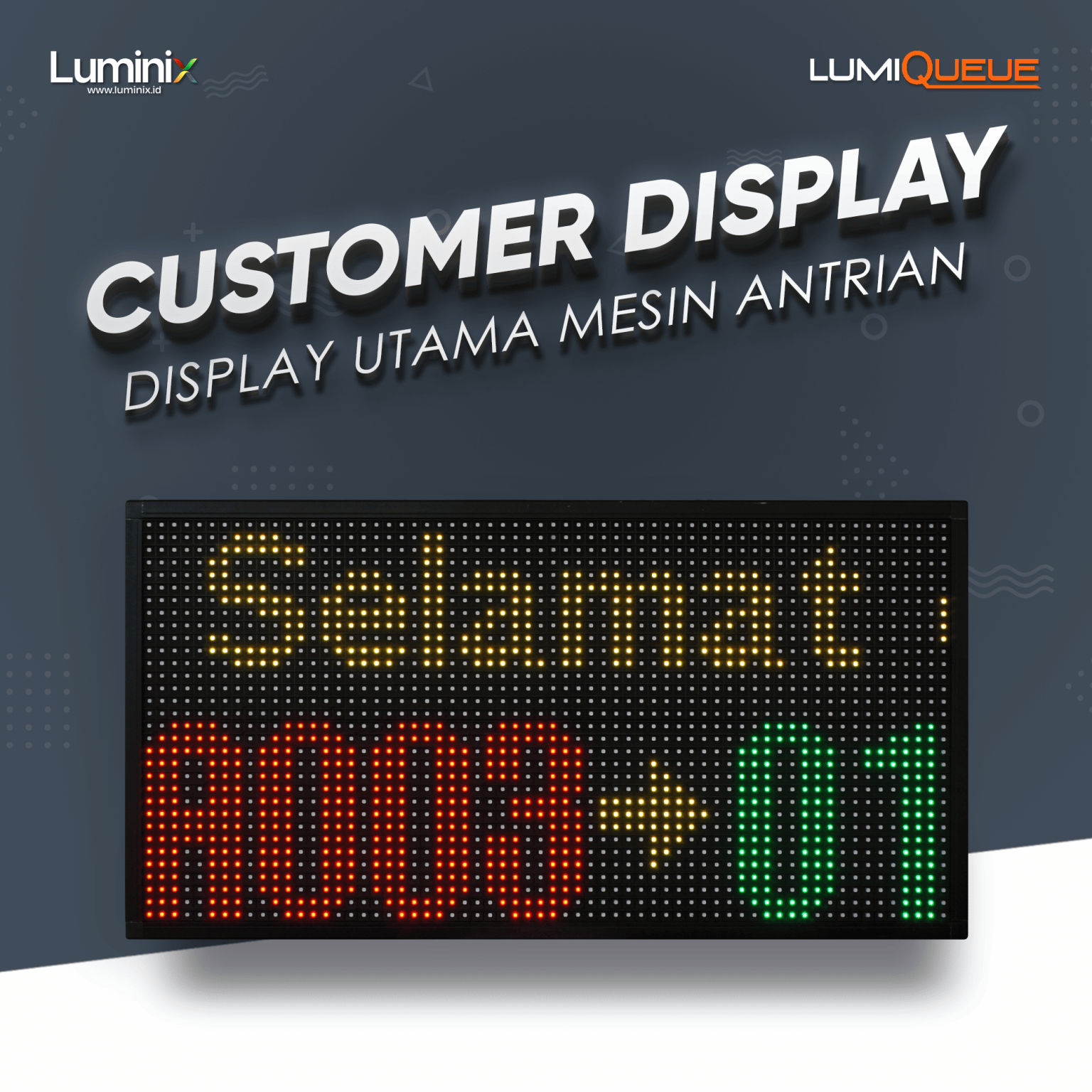 Mesin Antrian 2 Loket Wireless – Dispenser Stand Tombol – Luminix