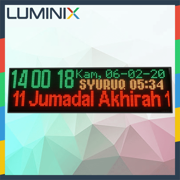 Jadwal Waktu Sholat Digital Runningtext – JWS LJ-1232RM – P10 RGB Full ...