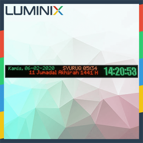 Jadwal Waktu Sholat Digital LED JWS LJ-2516RS – P10 Single Color – Luminix