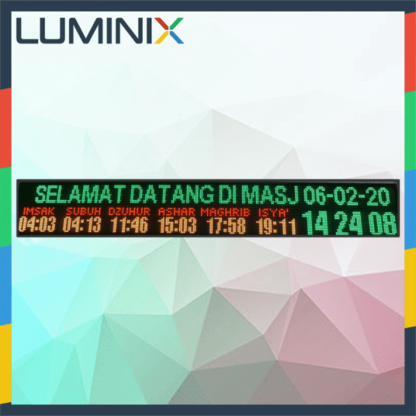 Jadwal Waktu Sholat Digital LED JWS LJ-2532RS – P10 Single Color – Luminix