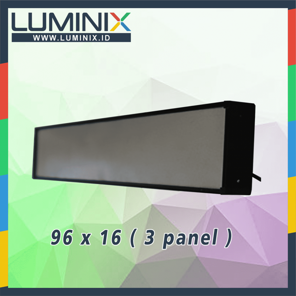 Paket DIY Box / Casing /Frame Running Text 96cm x 16cm (3 panel) – Luminix