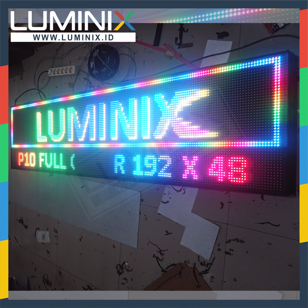 Running Text P10 Rgb Full Color 50x200Cm Wifi Outdoor – Luminix