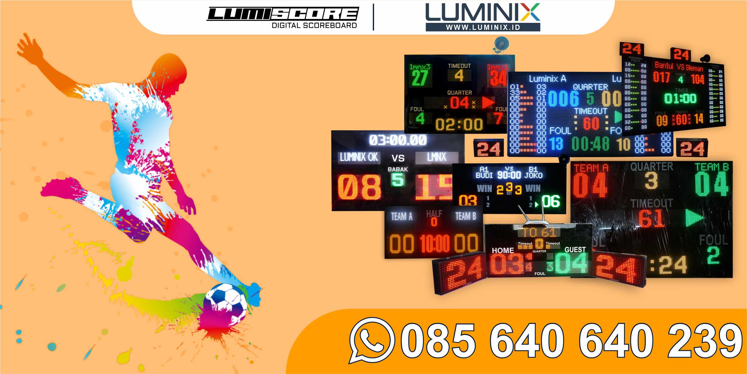 Aneka Papan Skor Digital (Digital Scoreboard) Untuk Sepak Bola, Futsal ...