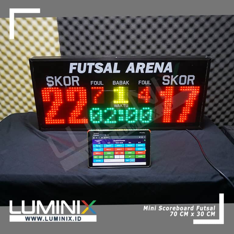 Scoreboard / Papan Skor Digital Futsal 70cm X 30cm WiFi » Luminix