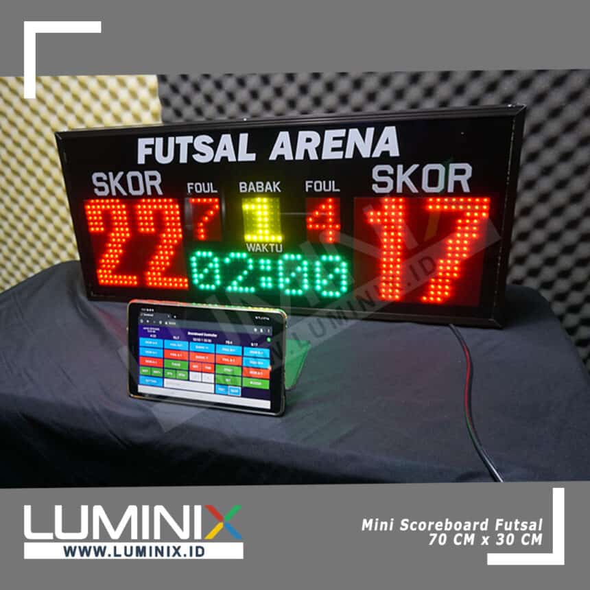 Scoreboard / Papan Skor Digital Futsal 70cm X 30cm WiFi » Luminix