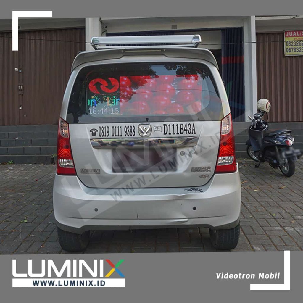 Videotron Mobil Untuk Iklan / Promo Produk di Kaca Mobil Belakang – Luminix