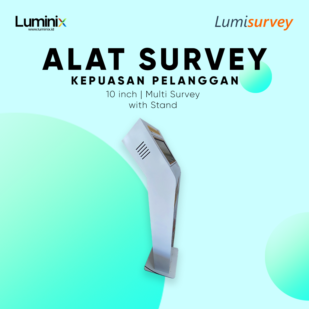 Alat Survey Kepuasan Pelanggan 10 Inch - Multi Survey + Stand